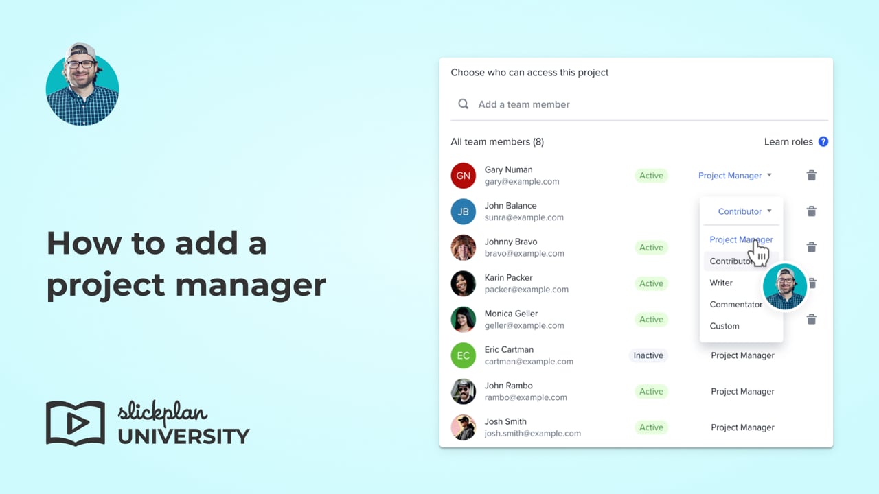 Adding a Project Manager | Slickplan