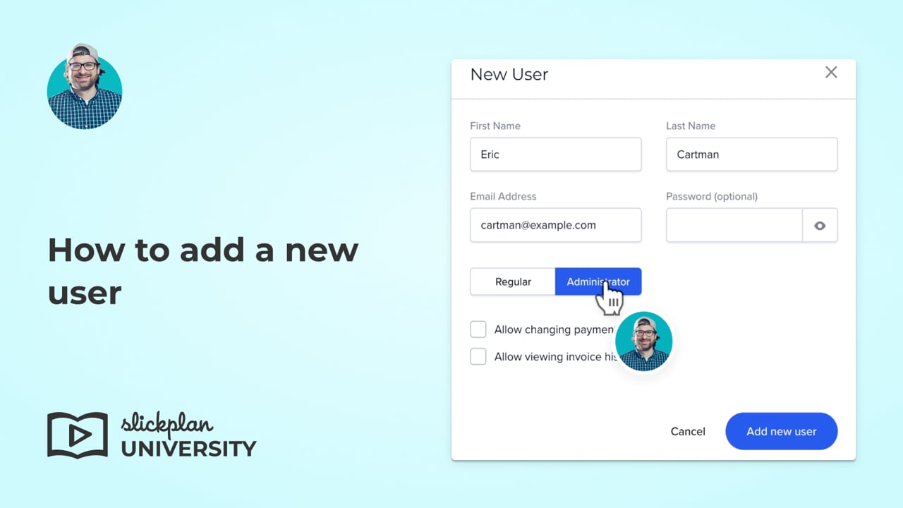 Adding a New User | Slickplan