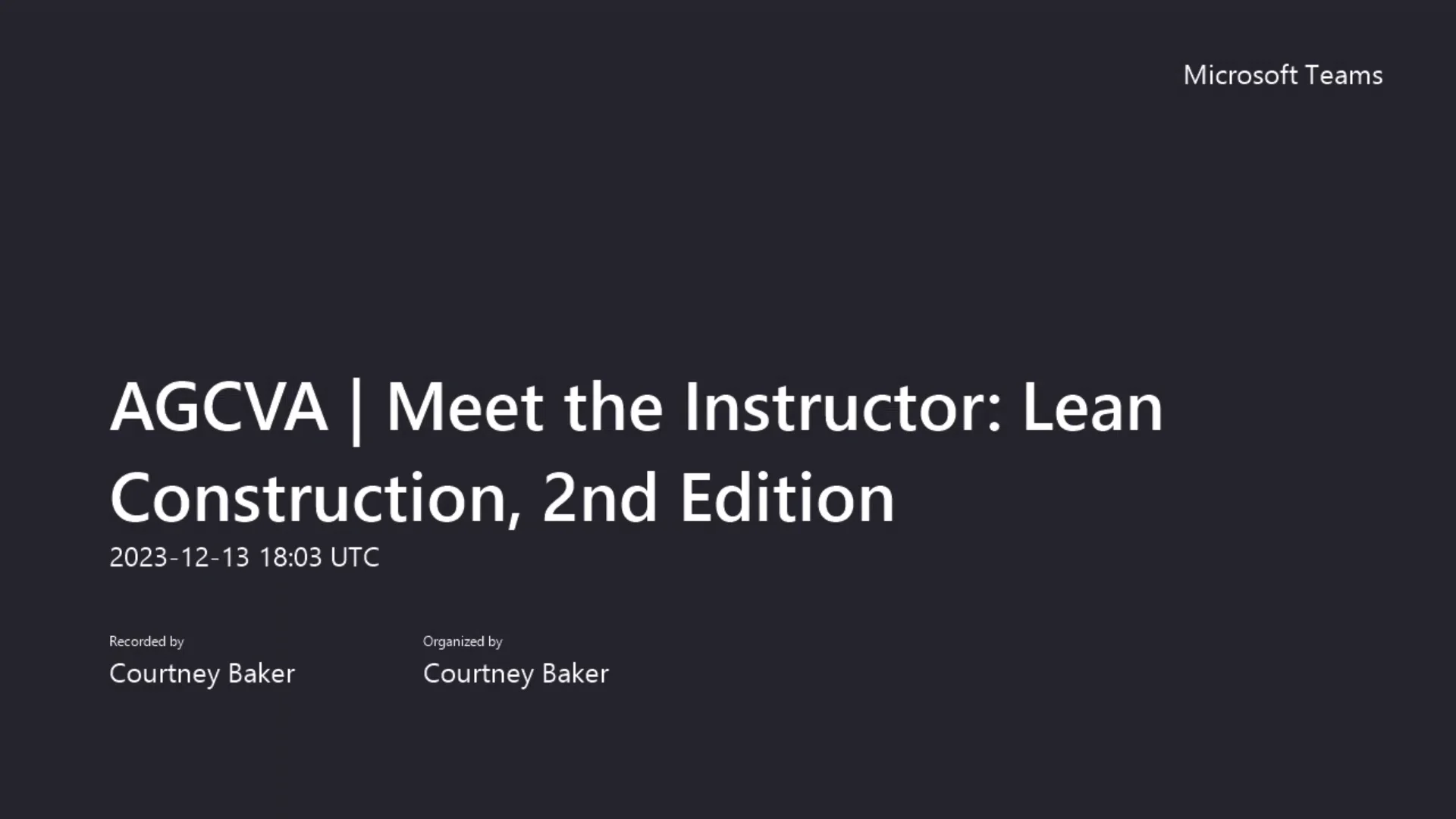 AGCVA _ Meet the Instructor_ Lean Construction, 2nd Edition on Vimeo