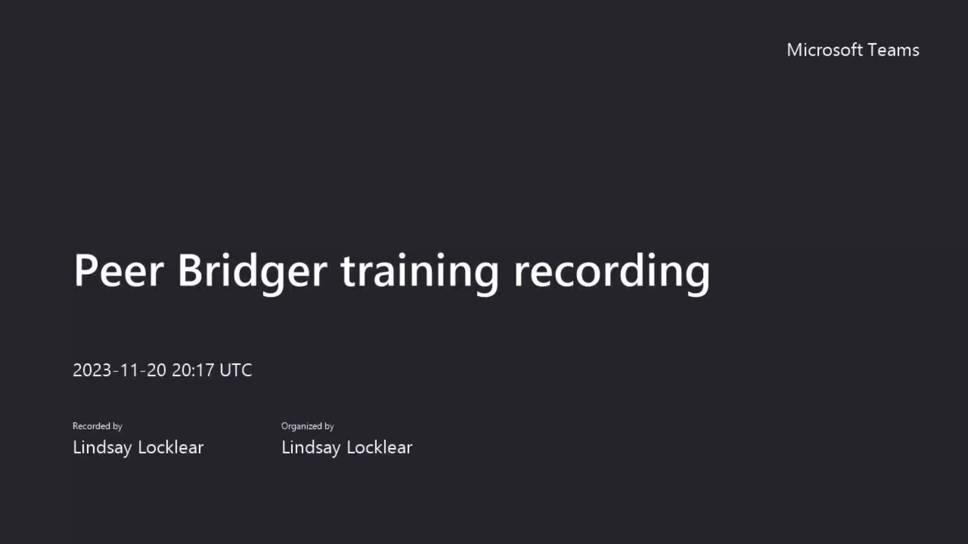 Peer Bridger Training on Vimeo