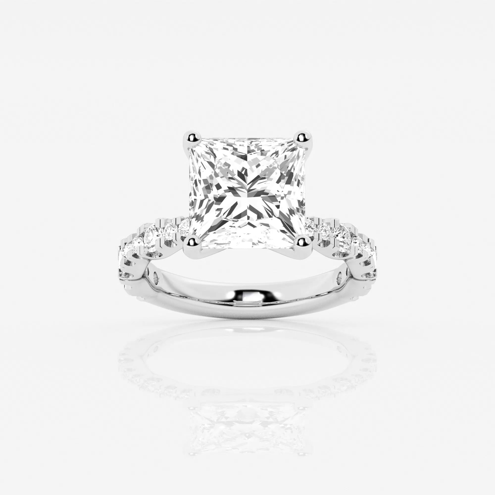 6 3/4 ctw Princess Lab Grown Diamond Station Engagement Ring ...