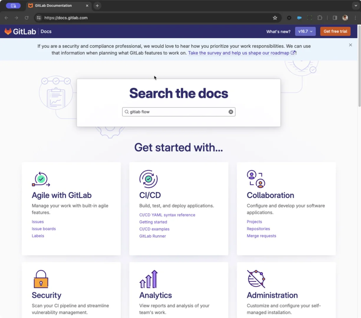 GitLab Flow Docs Not Redirecting