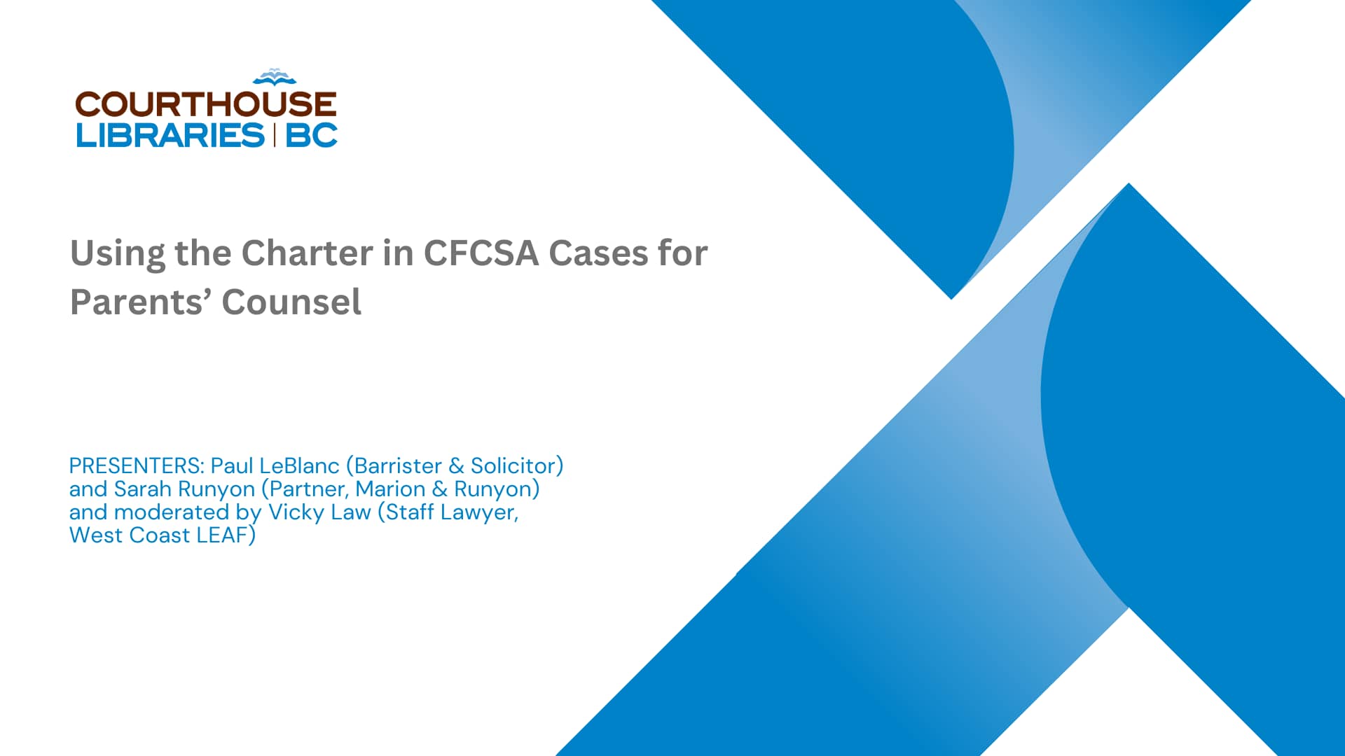 Using the Charter in CFCSA Cases for Parents’ Counsel on Vimeo
