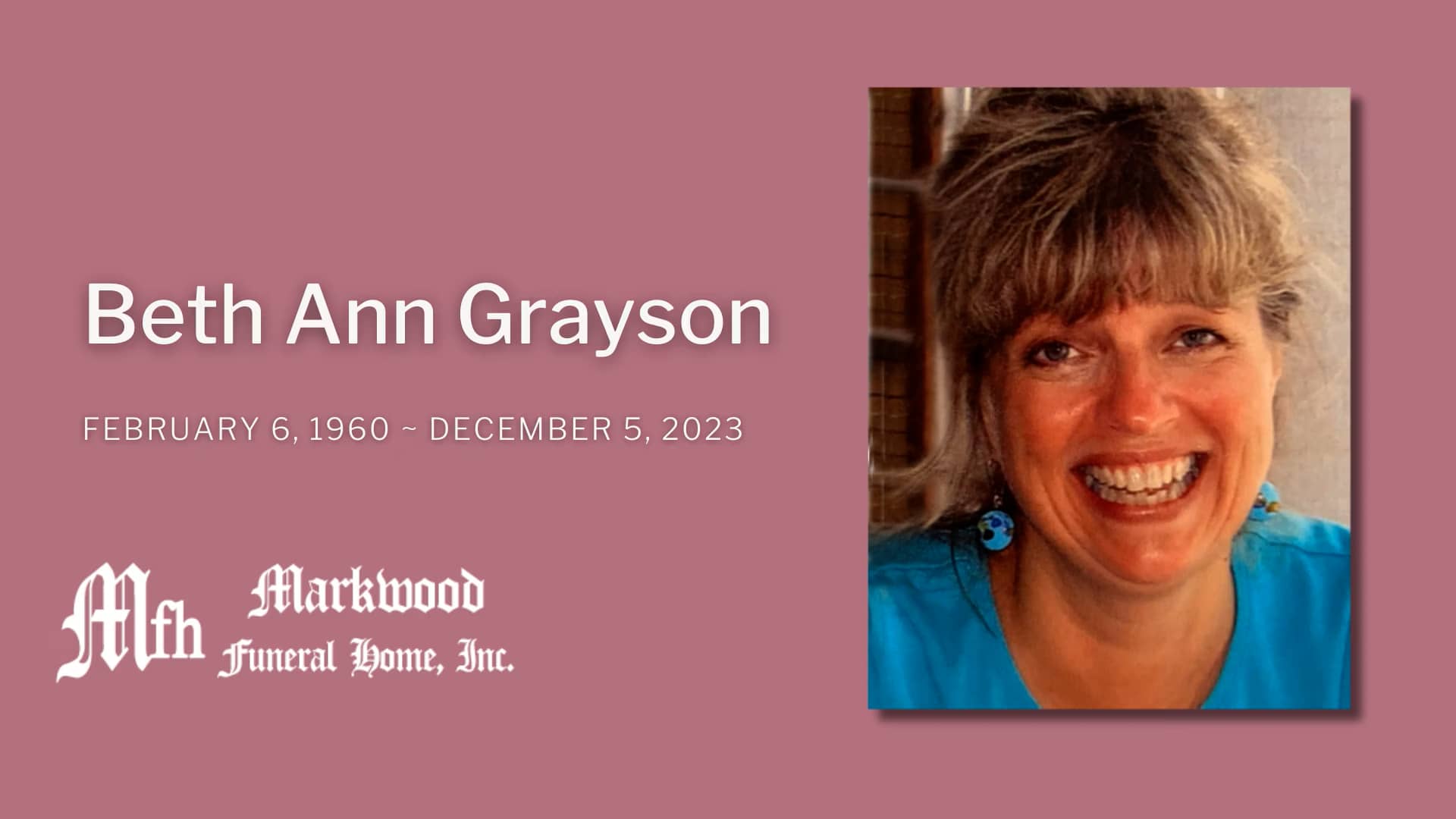 Beth Ann Grayson Funeral Service on Vimeo