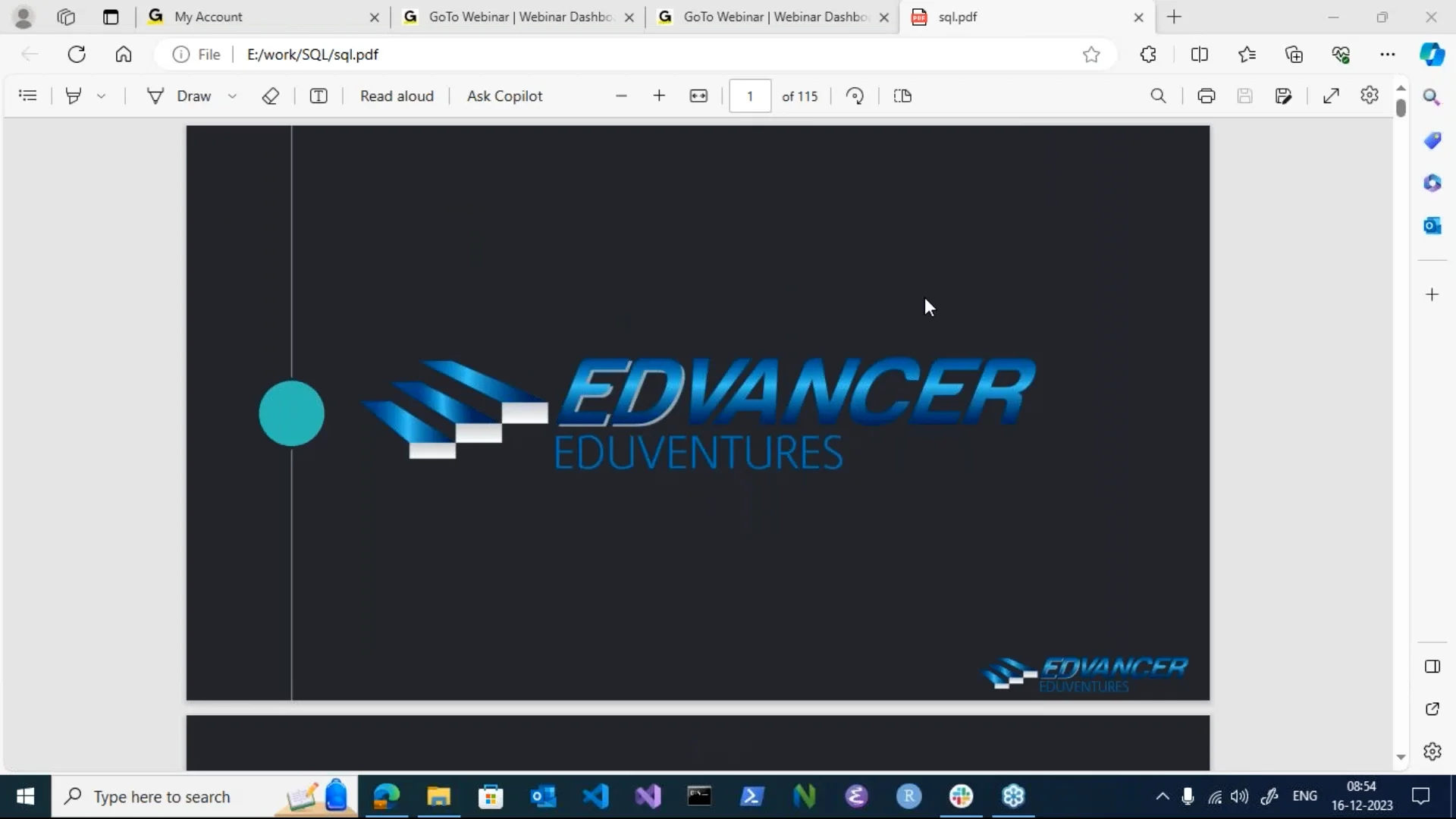 Video 1: Introduction to SQL and understading Data Analytics using SQL (16th Dec 23 on Vimeo