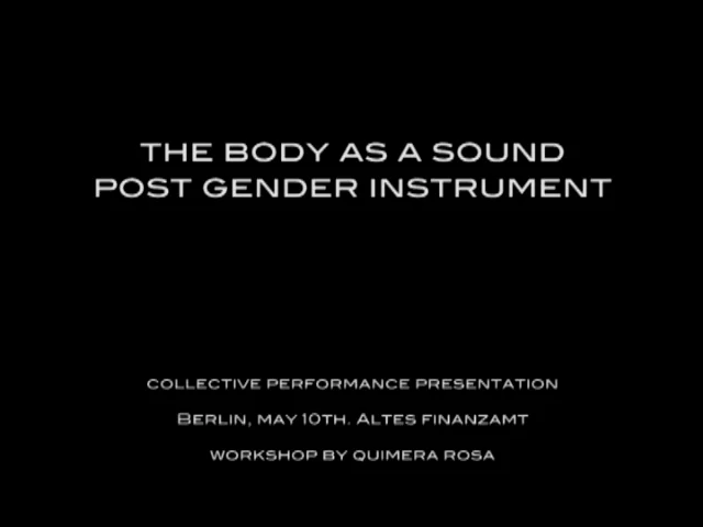 Workshop The body as a sound post gender instrument - BodyNoise amp - Quimera Rosa - Performance ...