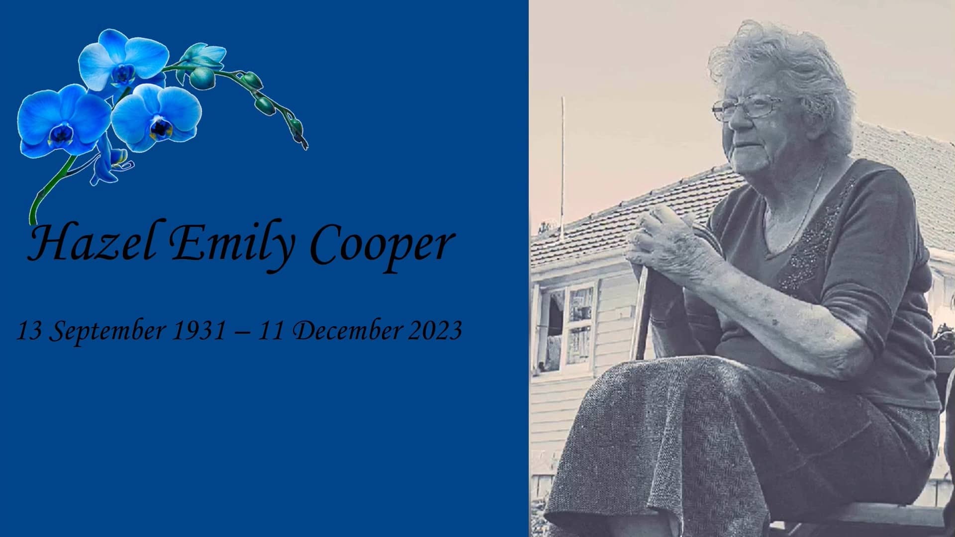 Hazel Cooper Funeral Service - 1pm Dec 16 on Vimeo
