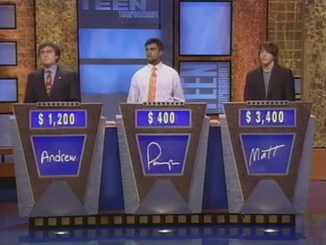 Jeopardy!: February 16, 2006 (Teen Tournament Final #1) (Andrew/Papa/Matt)