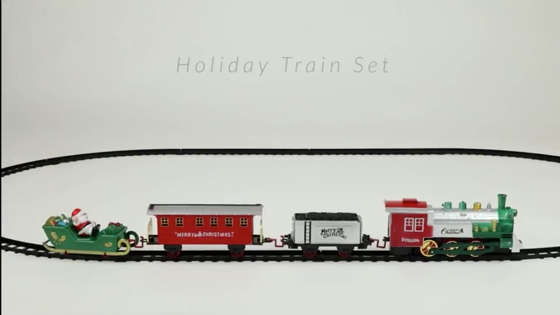 16pc Battery Operated Lighted & Animated Christmas Holiday Train Set ...