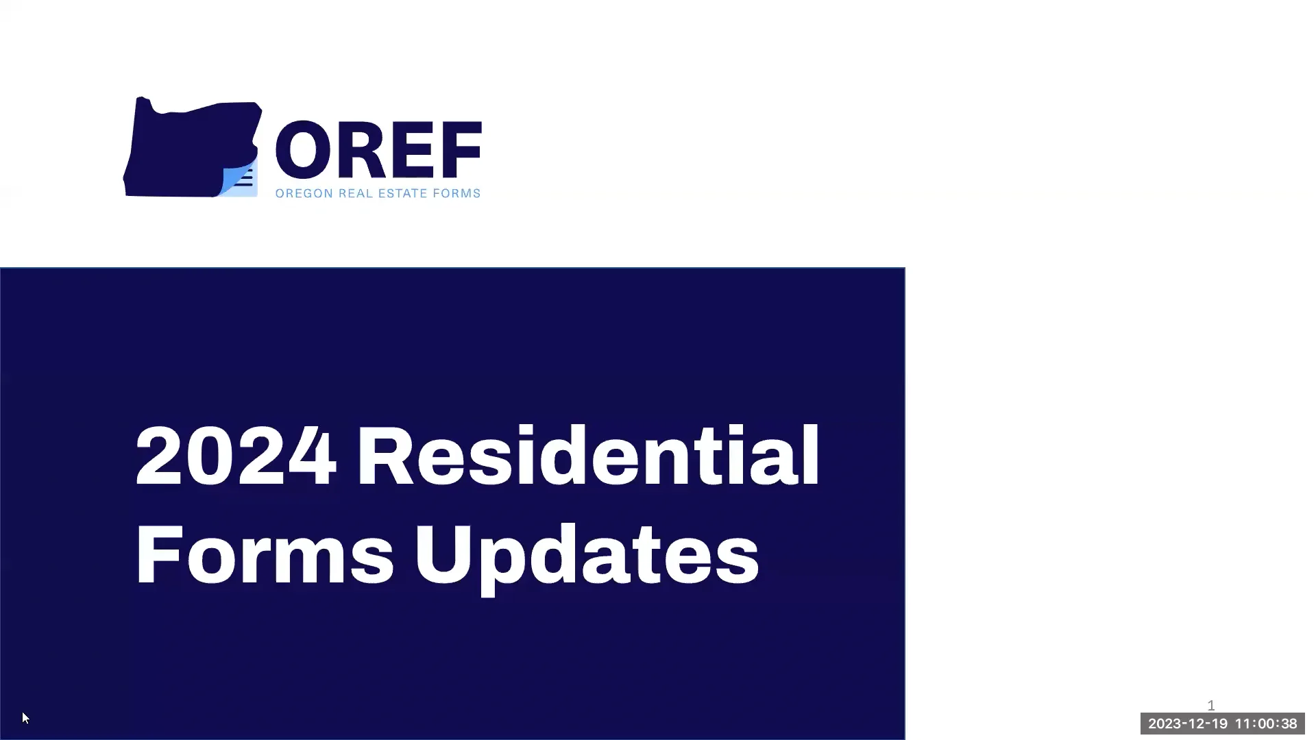 2024 OREF Residential Forms Updates