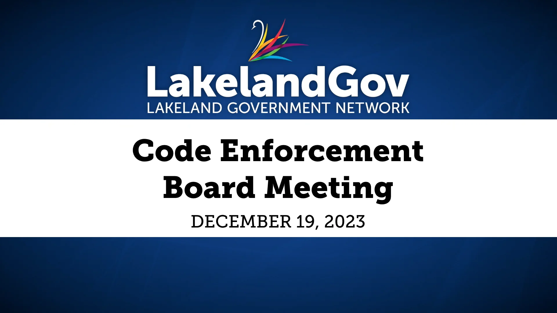 Code Enforcement Board Meeting - December 19, 2023