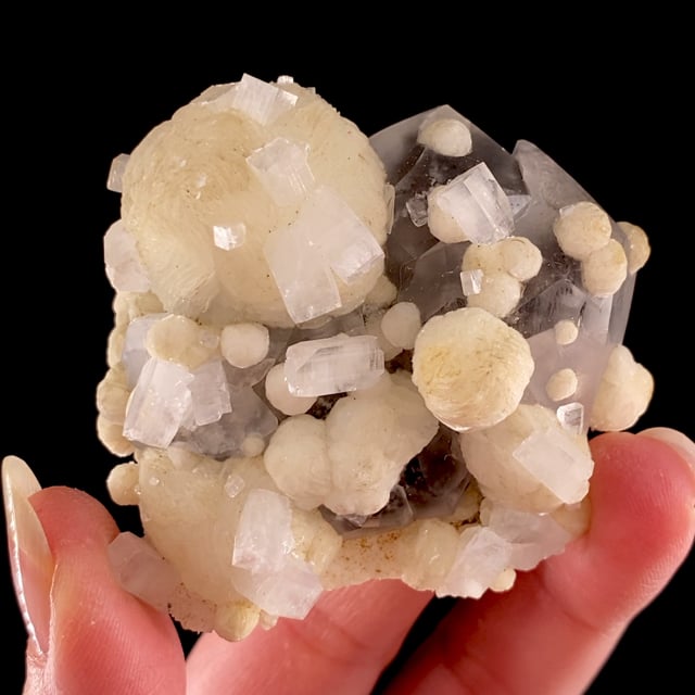 Gyrolite with Fluorapophyllite-(K) and Calcite | Pune District, Pune ...
