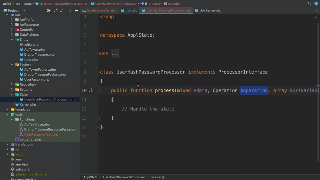 State Processors Hashing The User Password Api Platform 3 Part 2 Security For Your Treasures 6076