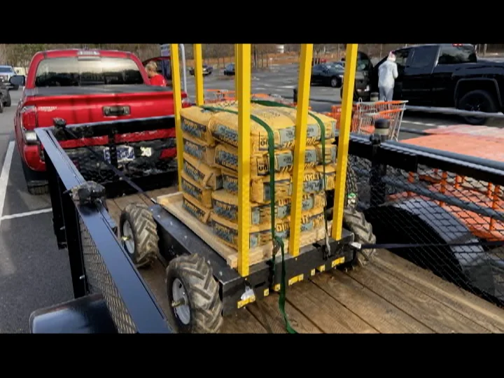 Job Site Motorized Shuttle with 800 lbs of Cement at Home Depot on Vimeo
