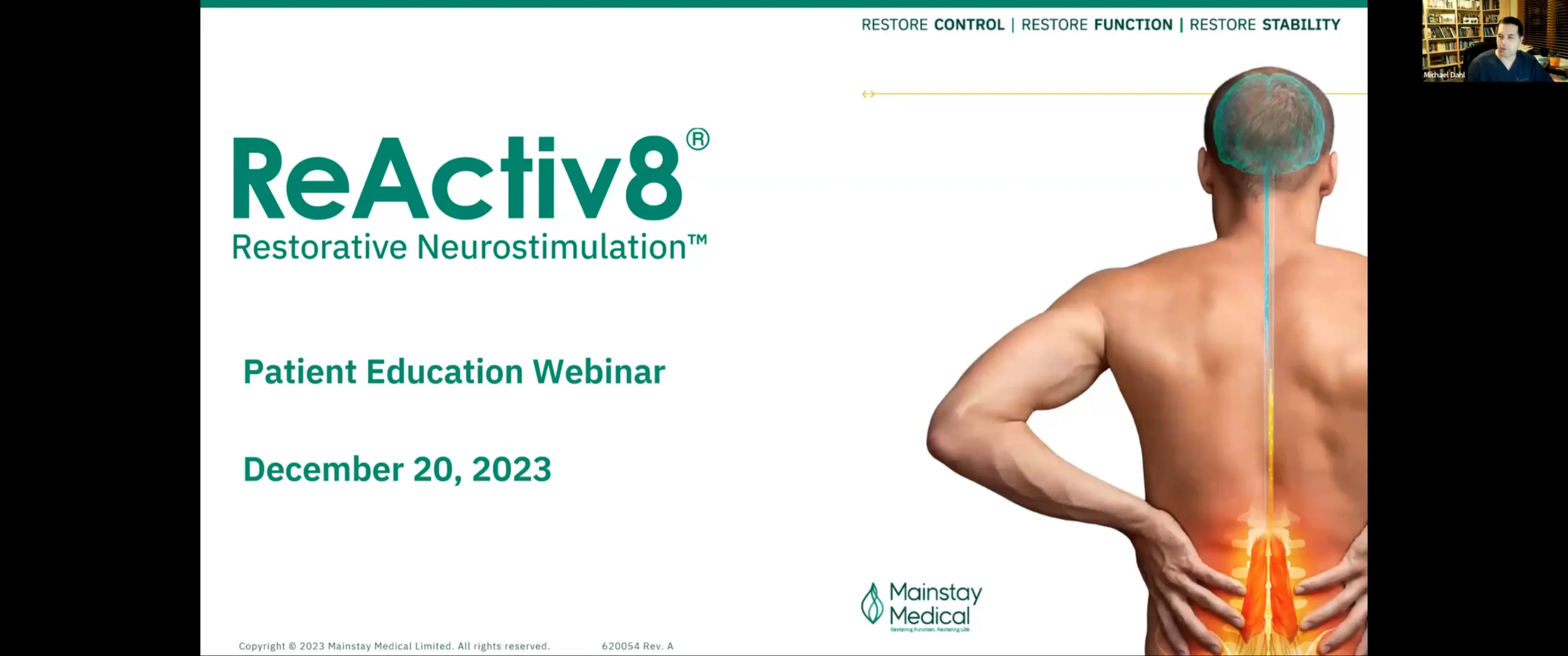 ReActiv8 Patient Education Webinar (Dr. Brian Bruel and Patient De'Shander)