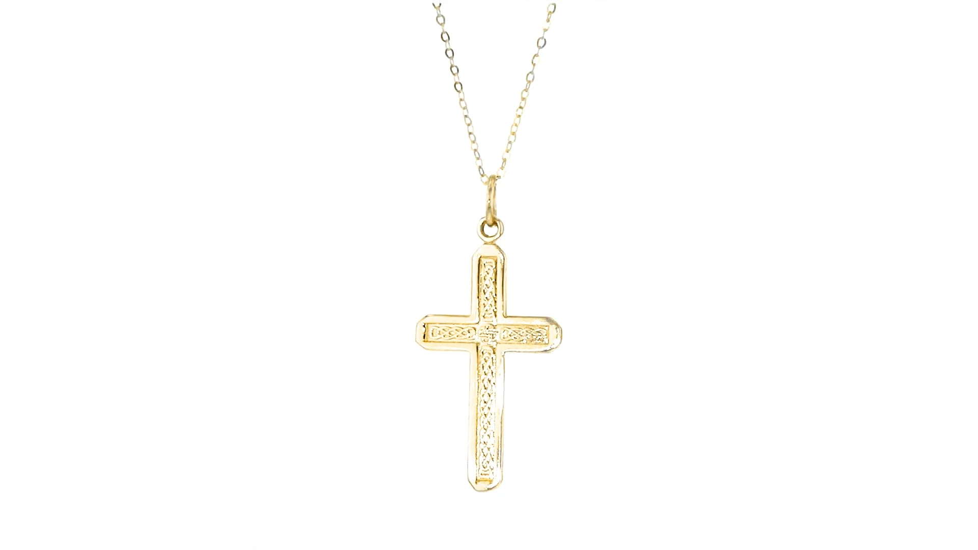 10kt Yellow Gold Celtic Cross-Pattern Pendant on Vimeo