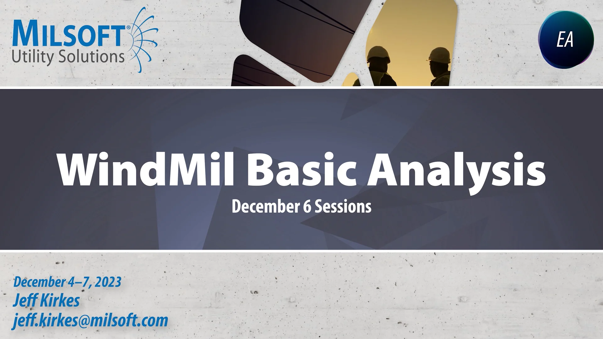 Windmil Basic Analysis — Dec 6 Sessions on Vimeo