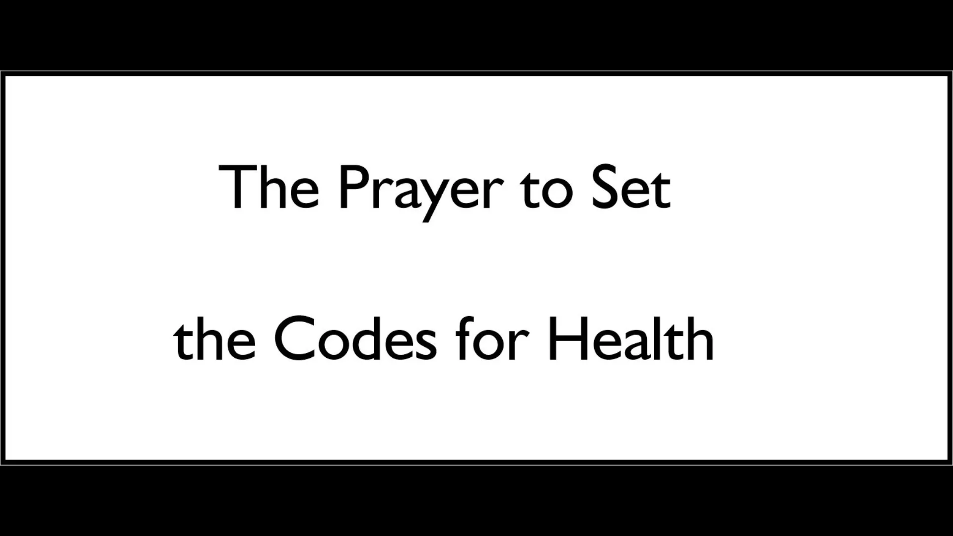 Prayer to Set Codes on Vimeo