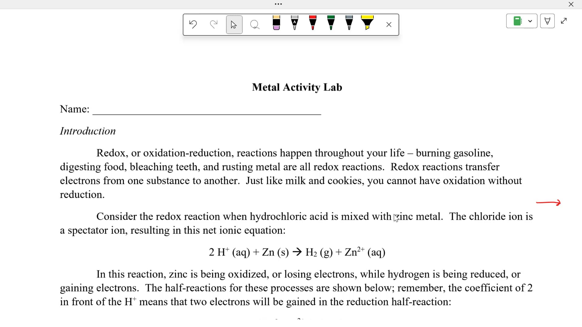 activity series lab_Prelab Q's on Vimeo