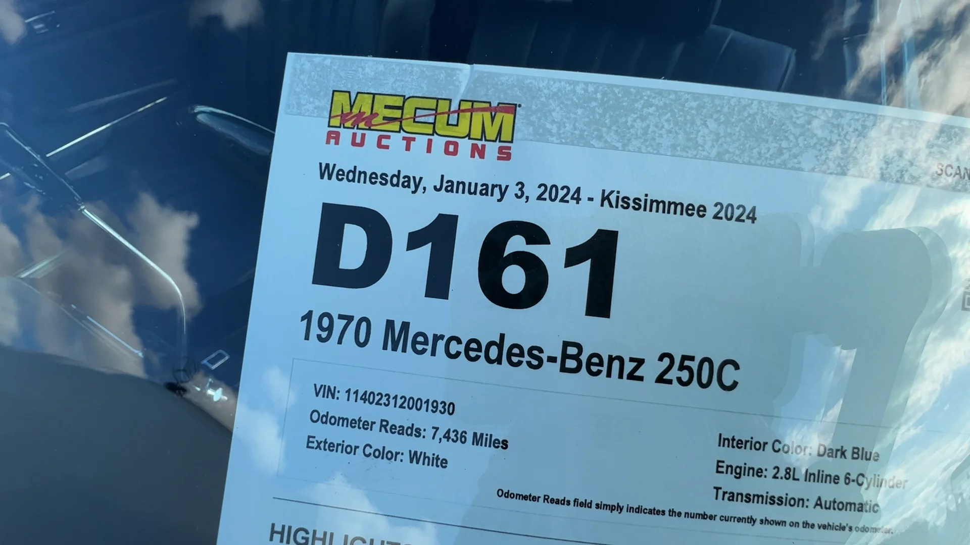 D161 - 1970 Mercedes-Benz 250C on Vimeo