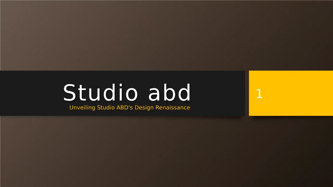 STUDIO ABD on Vimeo