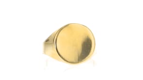 Italian 14kt Yellow Gold Personalized Circle Signet Ring