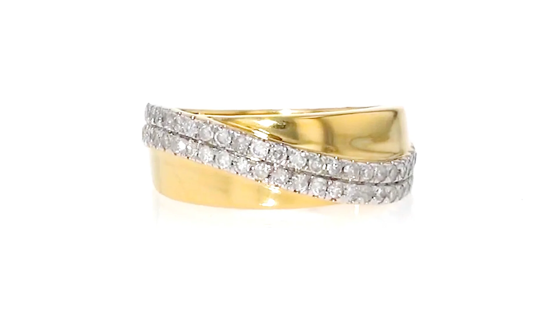 50 ct. t.w. Diamond Crossover Ring in 18kt Gold Over Sterling on Vimeo