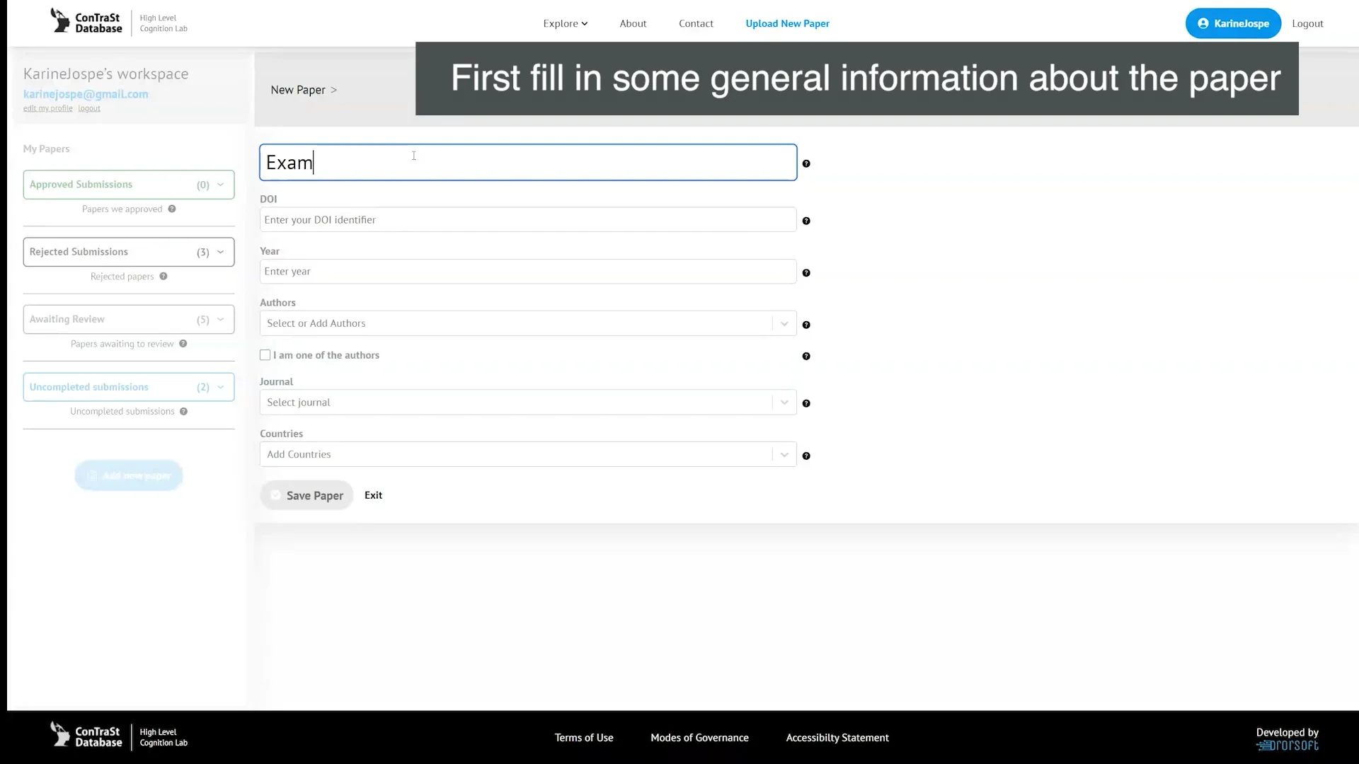 submitting a paper on Vimeo