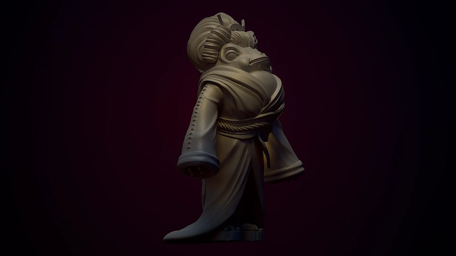 Geisha Frog 3D model 360 preview on Vimeo