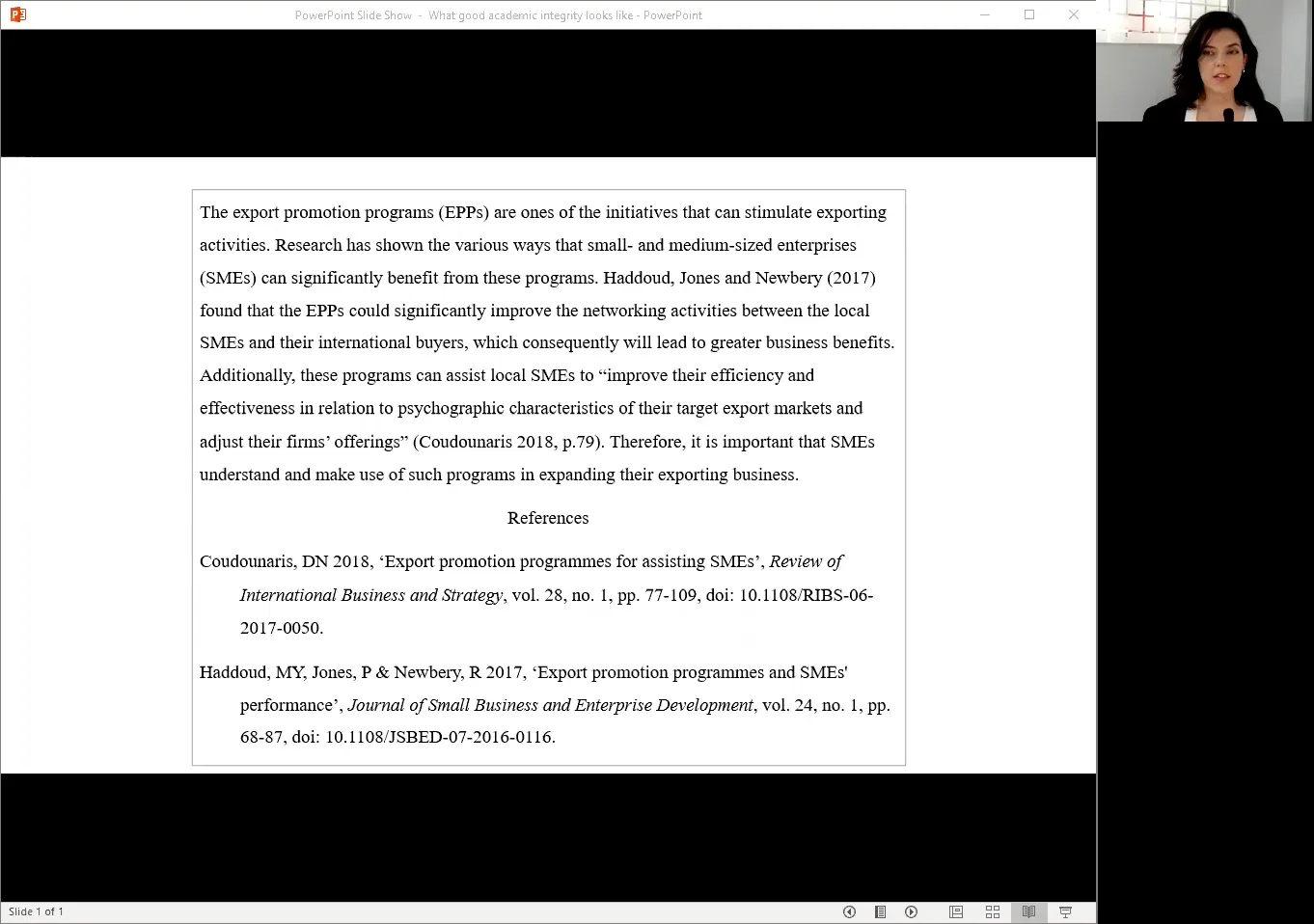 APIC: Example of a paragraph with good academic integrity on Vimeo