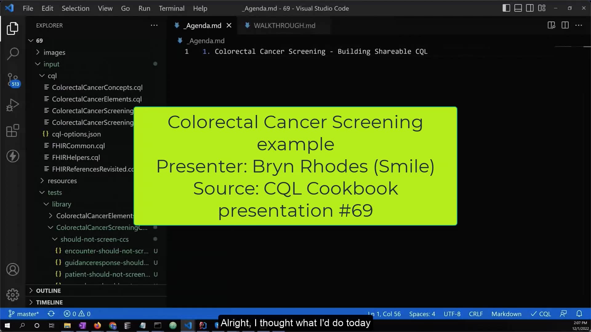 Colorectal Cancer Screening FHIR/CQL Measures/CDS (Bryn Rhodes) on Vimeo