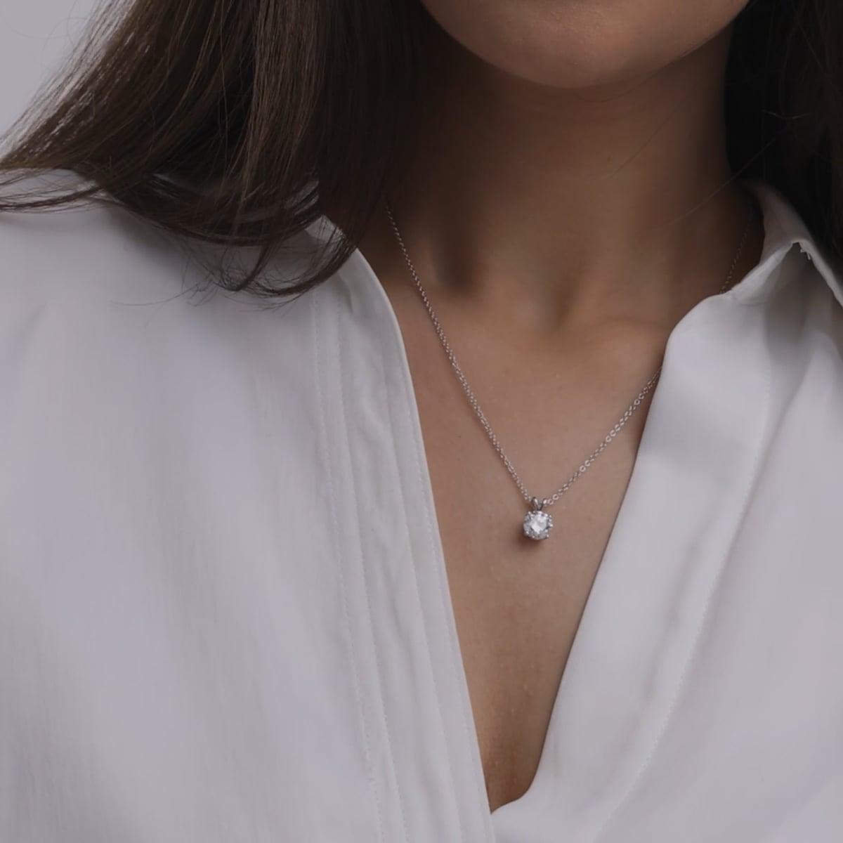 2 ctw Round Lab Grown Diamond Split Bail Solitaire Pendant with ...