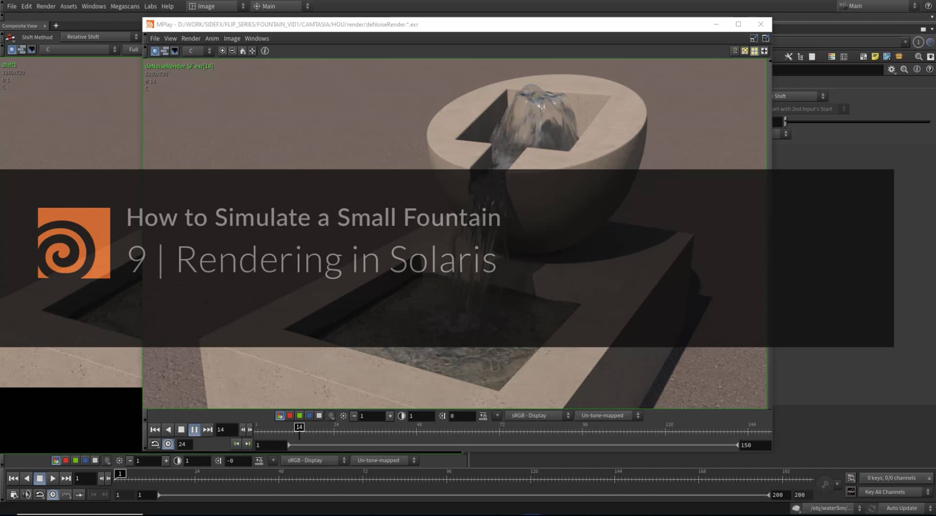 How to Simulate a Small Fountain 9 | Rendering in Solaris [1:24:51] on Vimeo