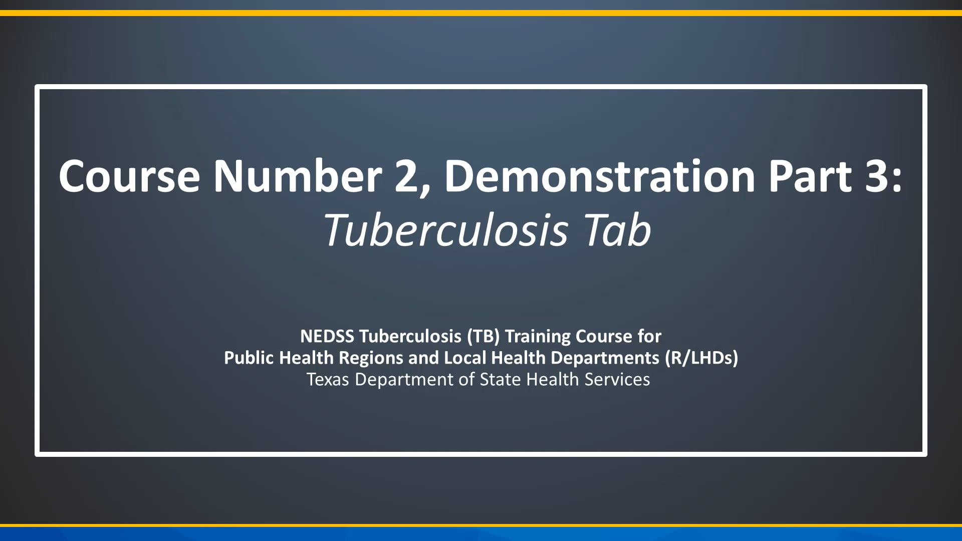Course 2, Demo 3: Tuberculosis Tab