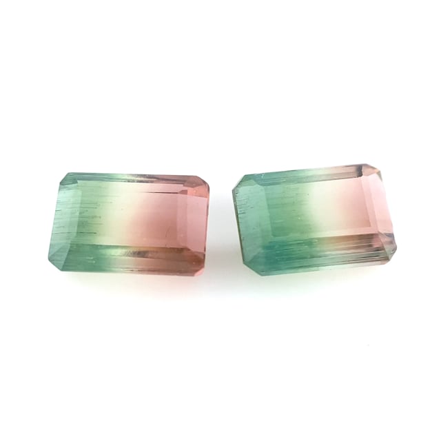 Tourmaline (tri-color) (matched pair) | Minas Gerais, Brazil
