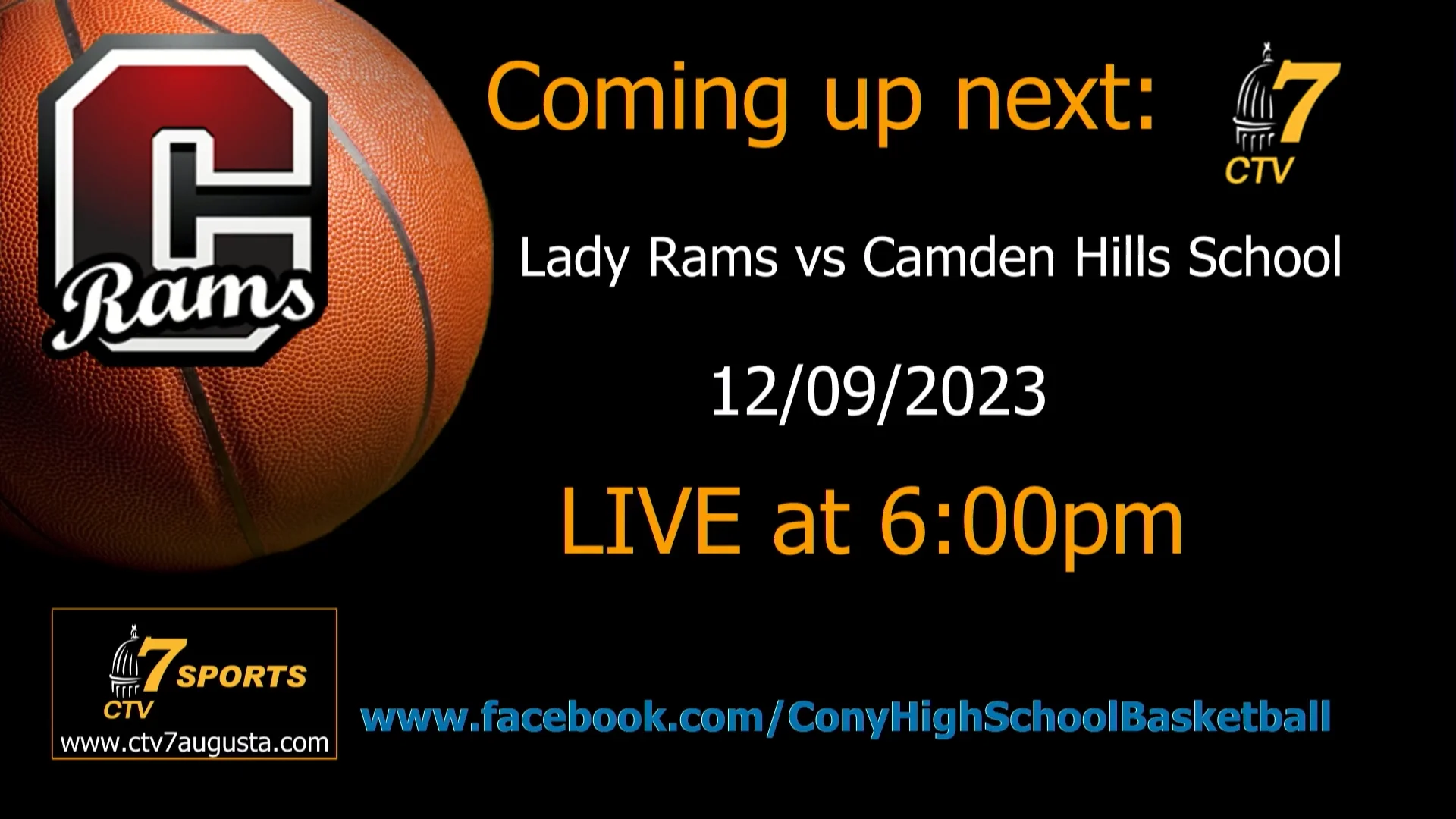 Cony Lady Rams vs. Camden Hills - 12/09-2023