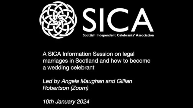 SICA information sharing session on legal weddings presented by Gillian ...
