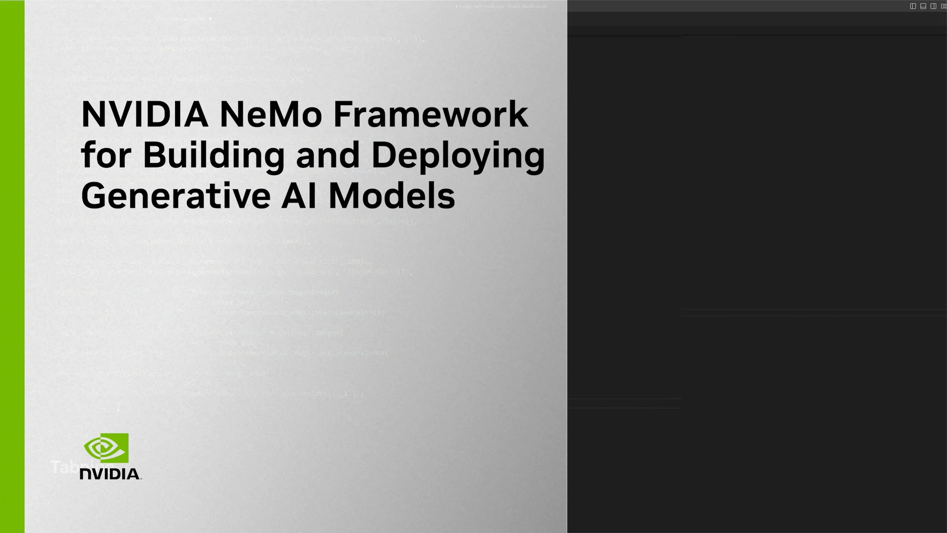 NVIDIA NeMo Framework for Building and Deploying Generative AI Models on Vimeo