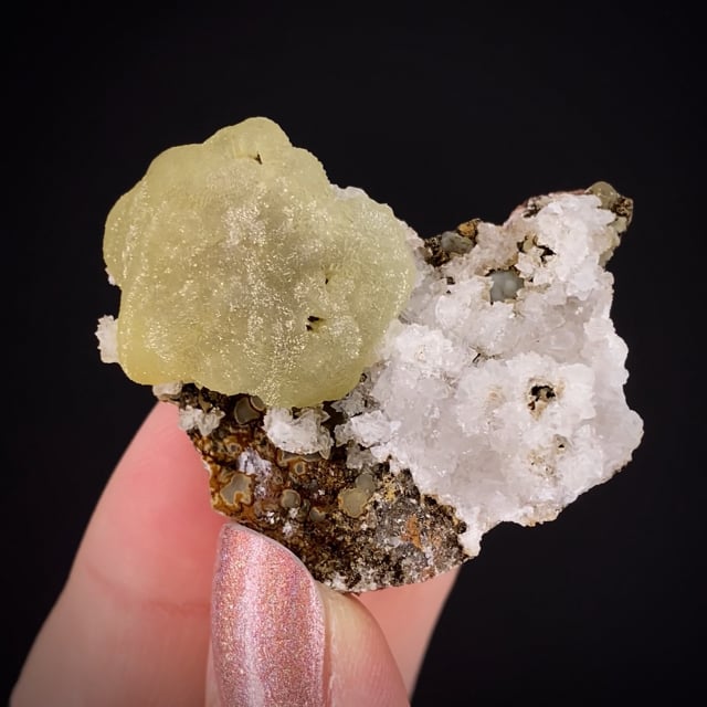 Adamite and Calcite - CSG-71 - Christiana Mine - Greece Mineral Specimen