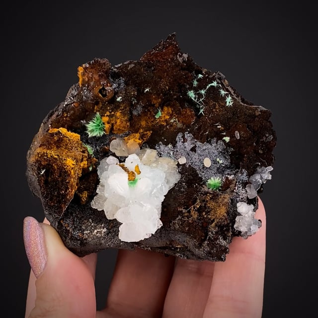 Agardite-(Ce) and Calcite - CSG-31 - Christiana Mine - Greece Mineral ...