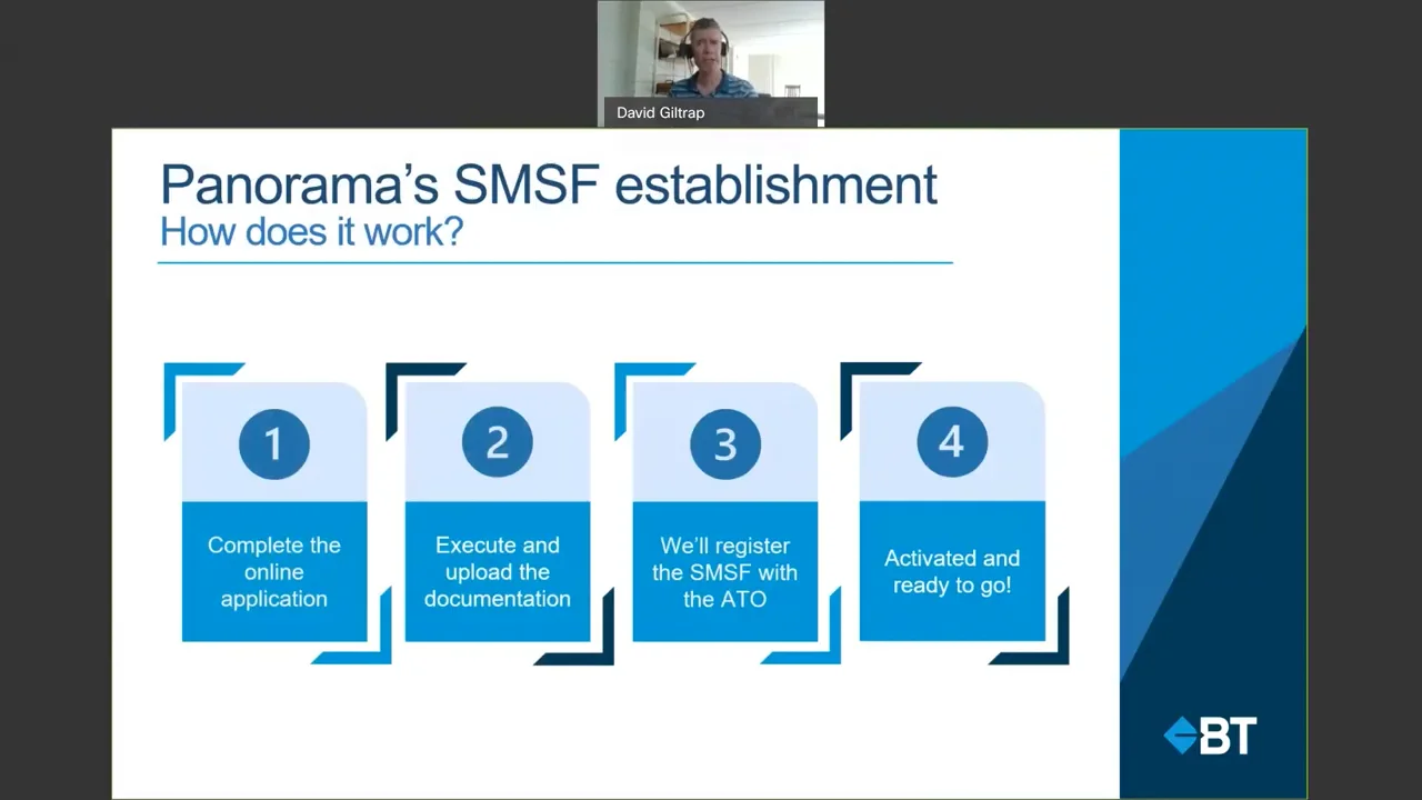 13.1.4.1.4.1 Training Webinar – SMSF Solution on BT Panorama