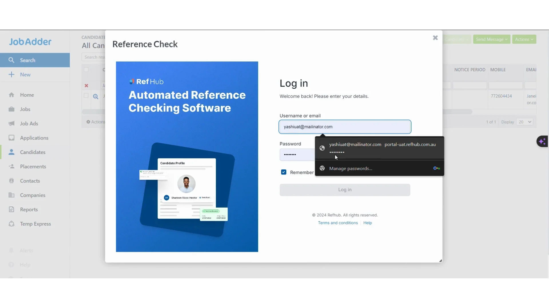 Using Ref Hub in JobAdder on Vimeo