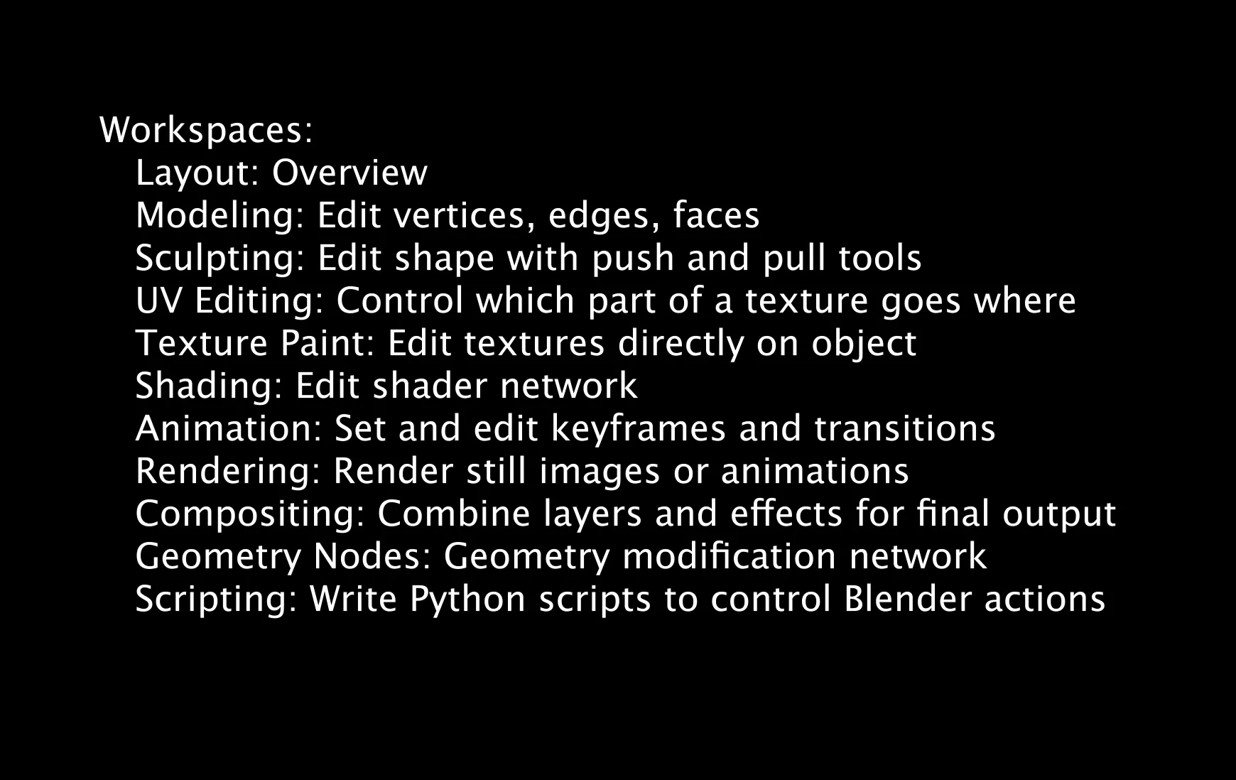 A Quick Tour of the Blender Workspaces on Vimeo