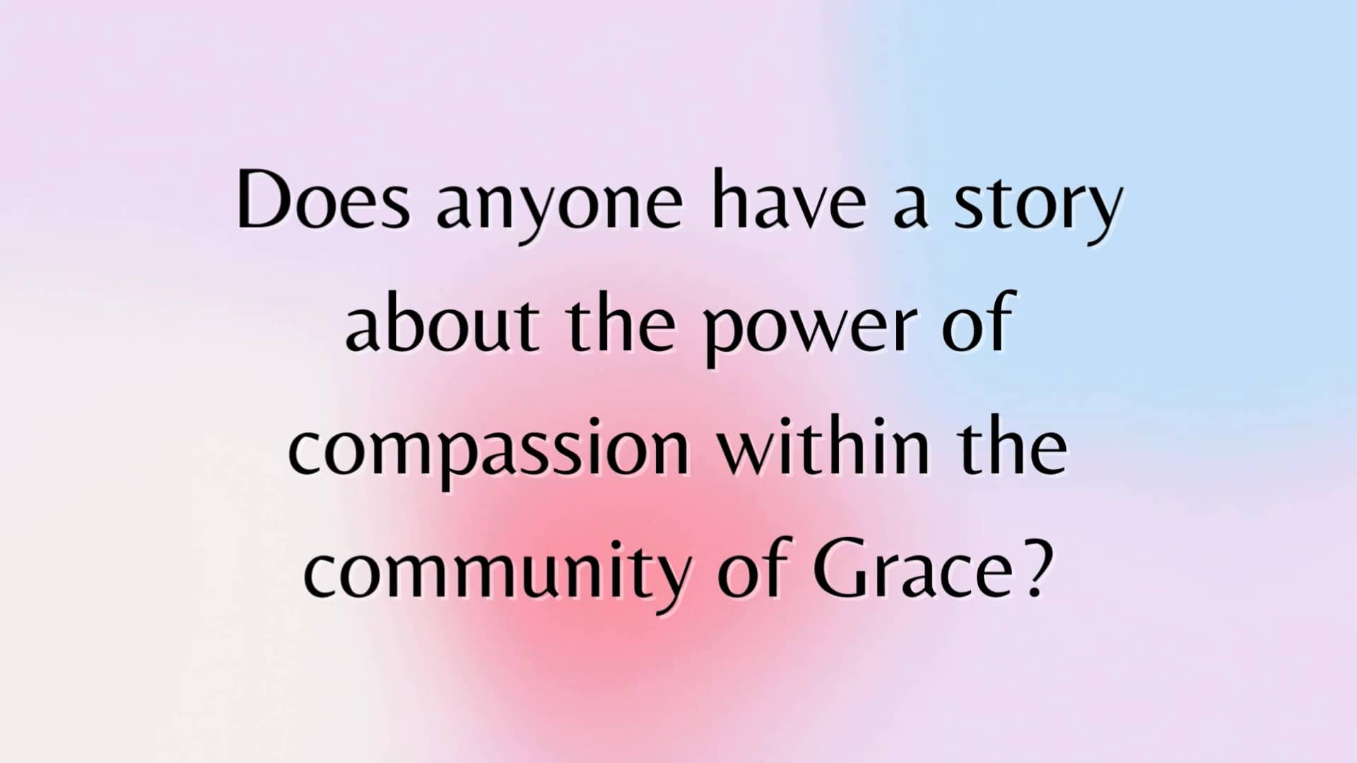 Grace Compassion Video on Vimeo