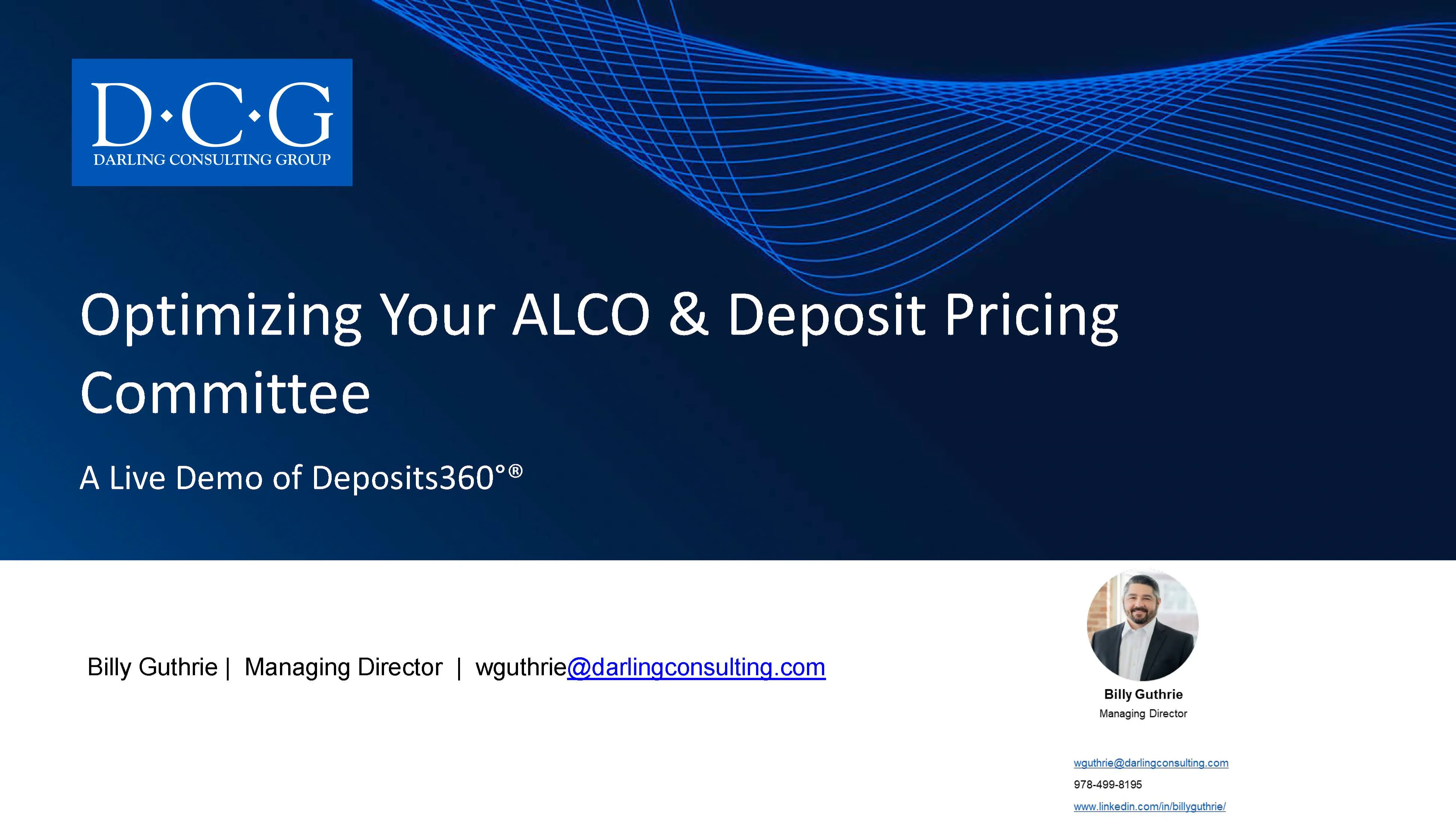 Optimizing Your ALCO & Deposit Pricing Committee - A Live Demo of ...