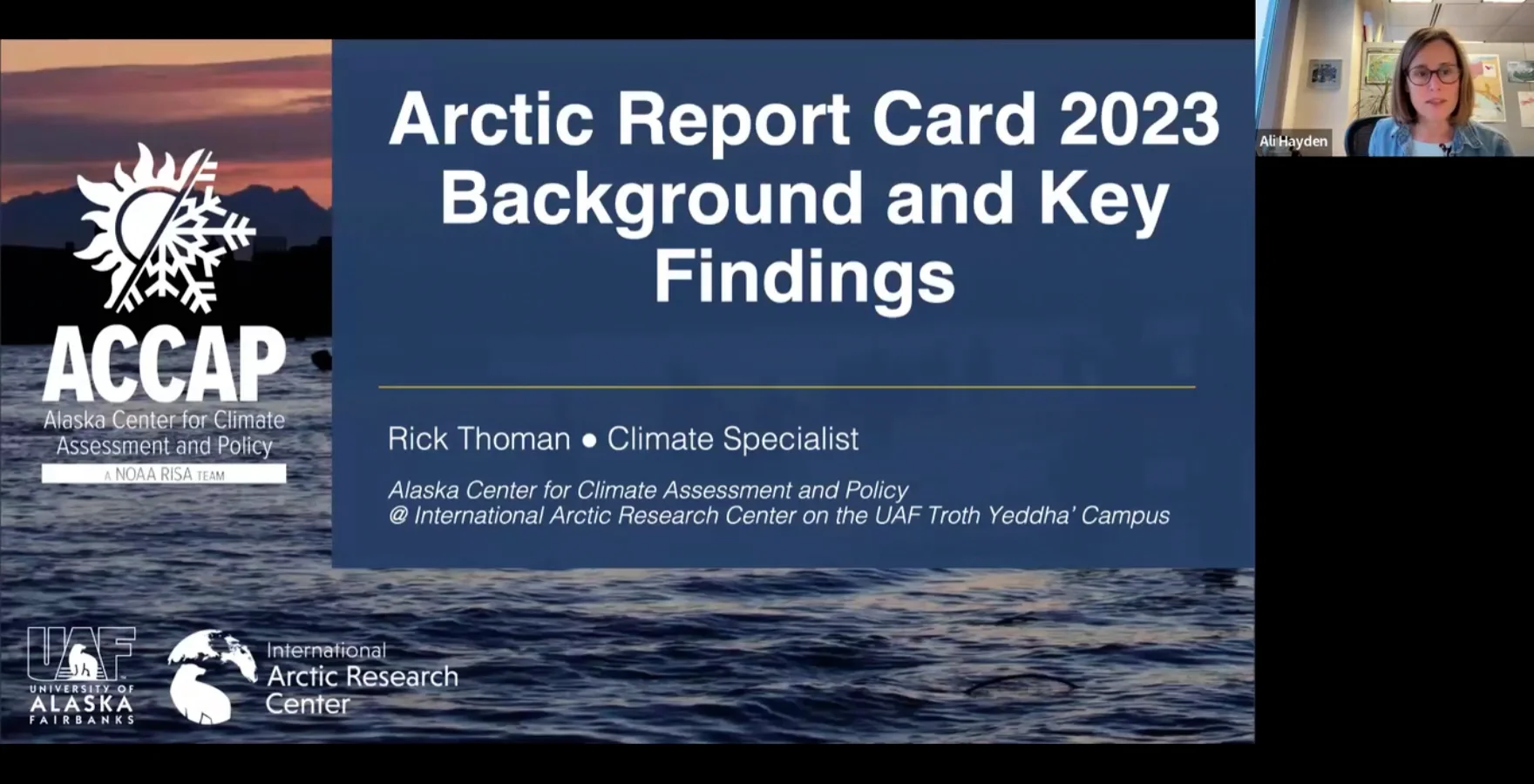 Arctic Report Card: Background and Key Findings in ACCAP Alaska Topical ...