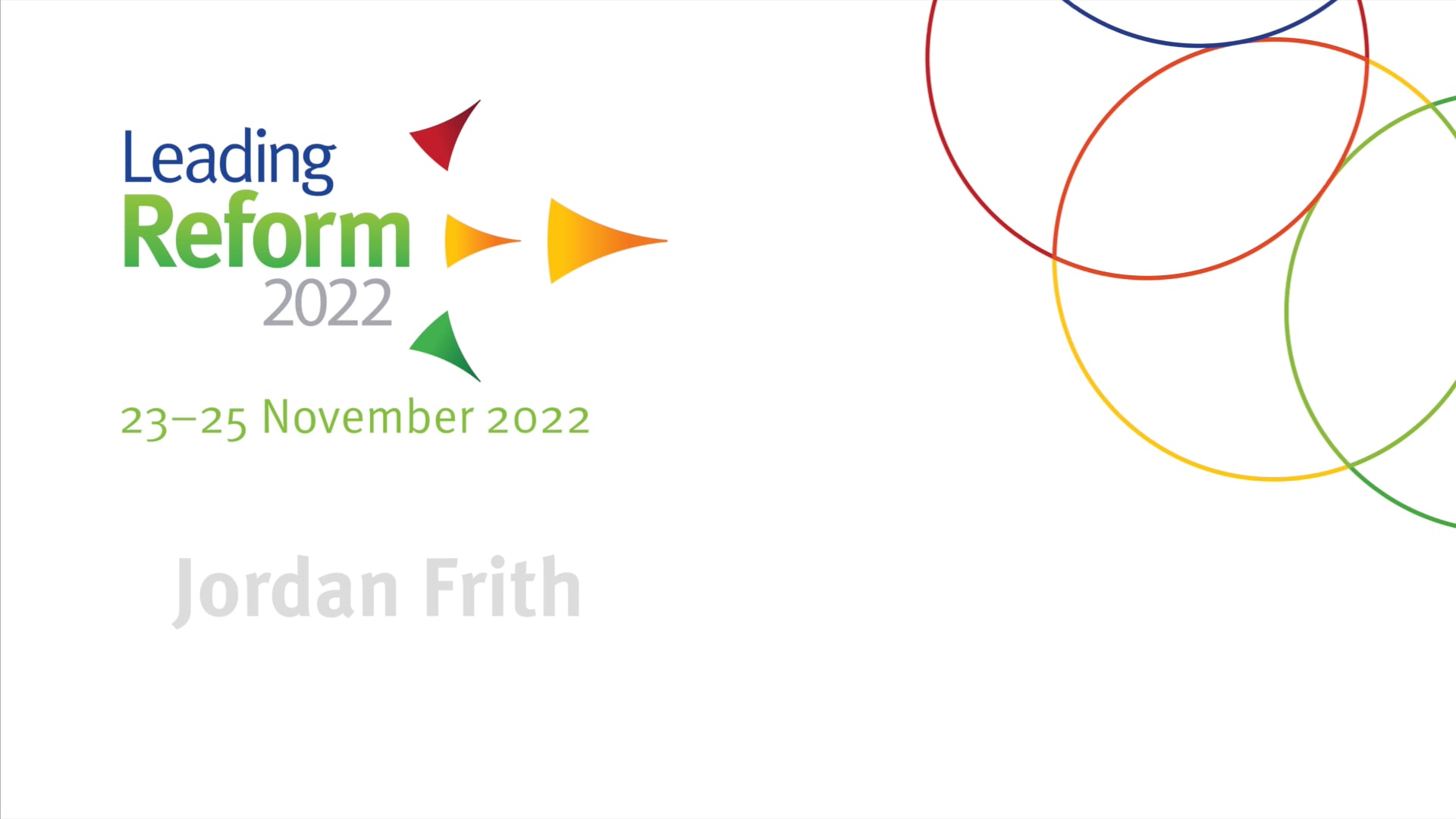 LRS 2022 - Lived experience welcome - Jordan Frith