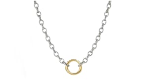 Sterling Silver and 14kt Yellow Gold Multi-Circle Rolo-Chain Necklace