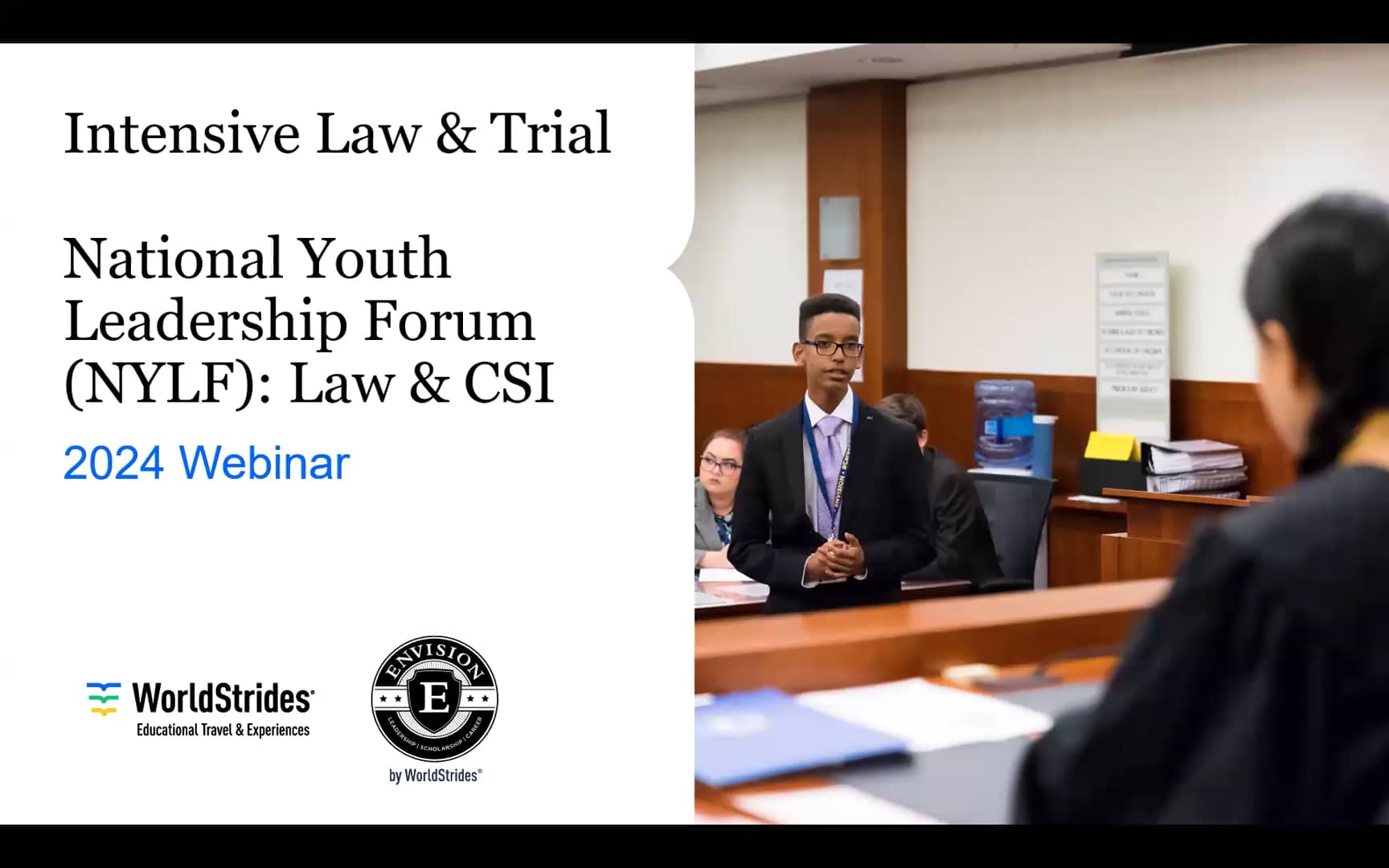 Intensive Law & Trial and National Youth Leadership Forum: Law & CSI ...