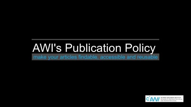 AWI Publication Policy on Vimeo